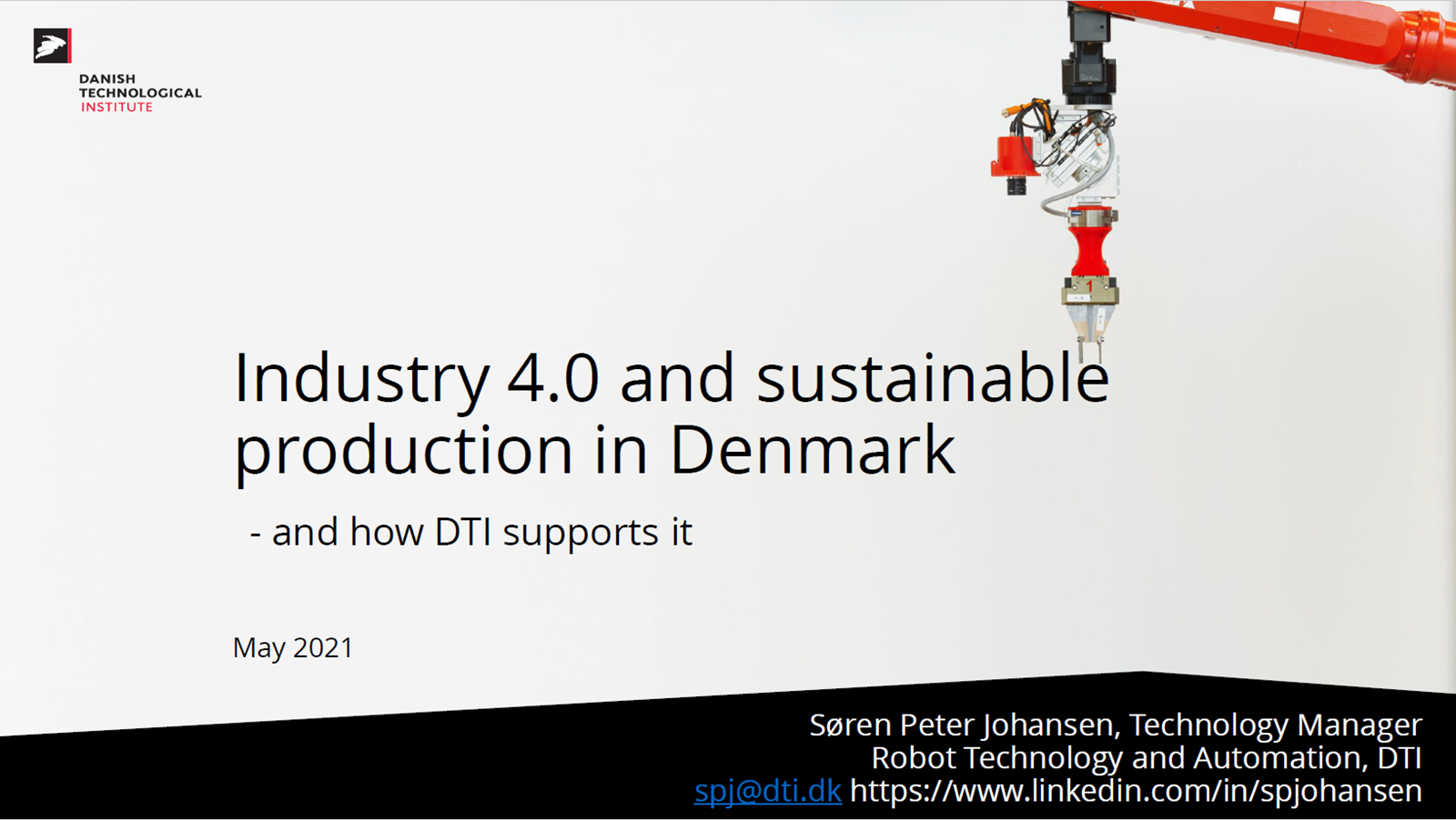Industry 4.0 and sustainable production in Denmark and how DTI supports it